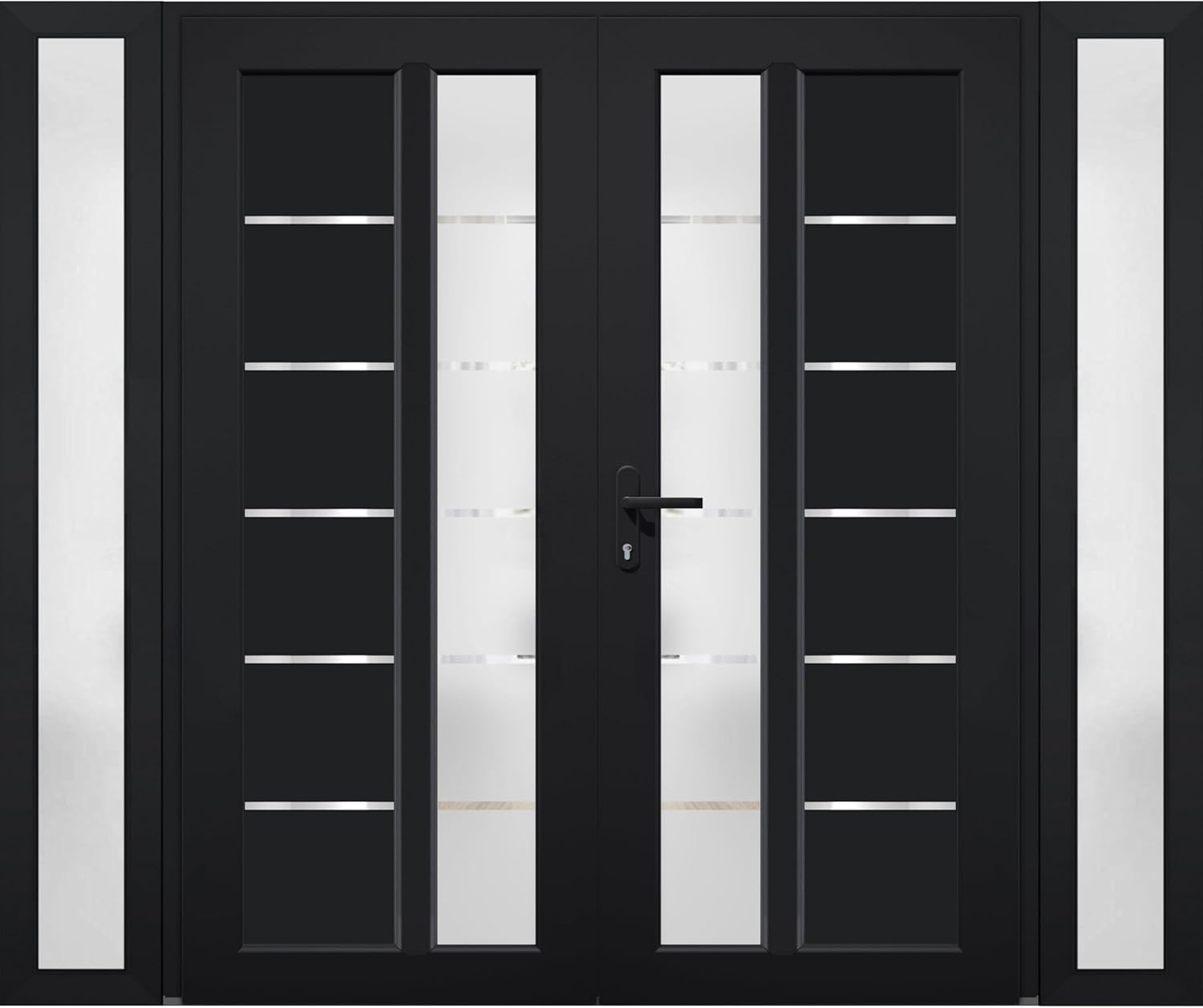 VDOMDOORS Front Exterior Prehung Metal-Plastic Double Doors/MANUX 8088 ...