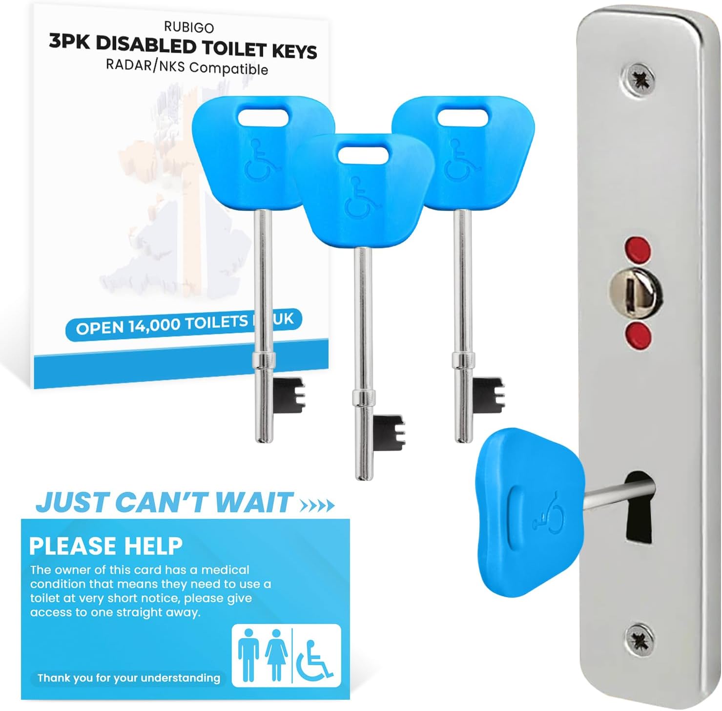 Disabled Toilet Keys, Compatible with Radar Key for Disabled Toilets UK ...
