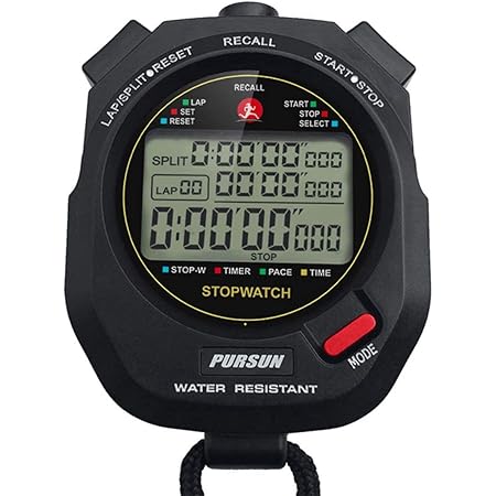 Amazon.com: Sport Stopwatch Timer with 100X2laps Split Memory/0 ...