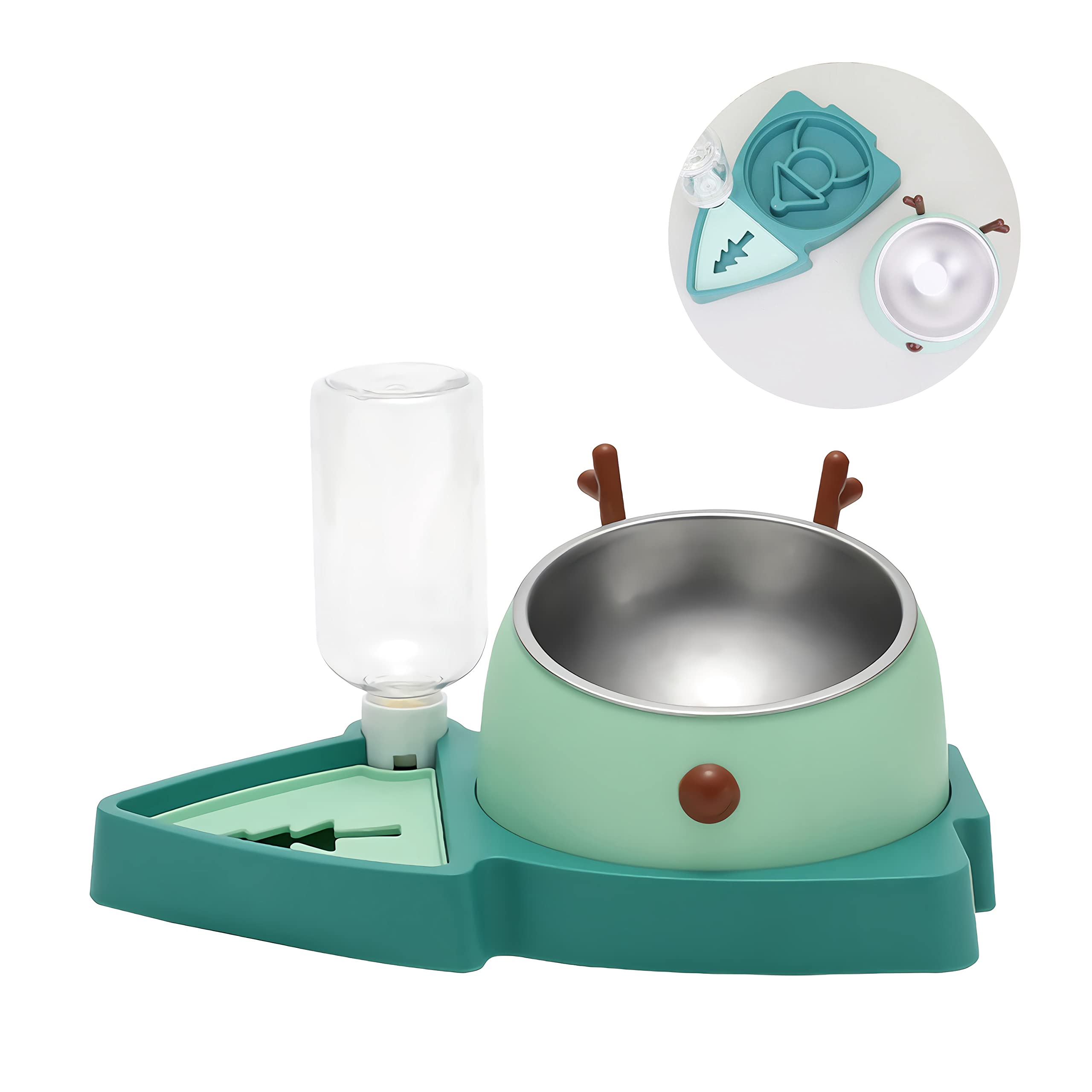 Dorrikey Elevated Dog Bowls Detachable Slow Feeder Stainless Steel ...