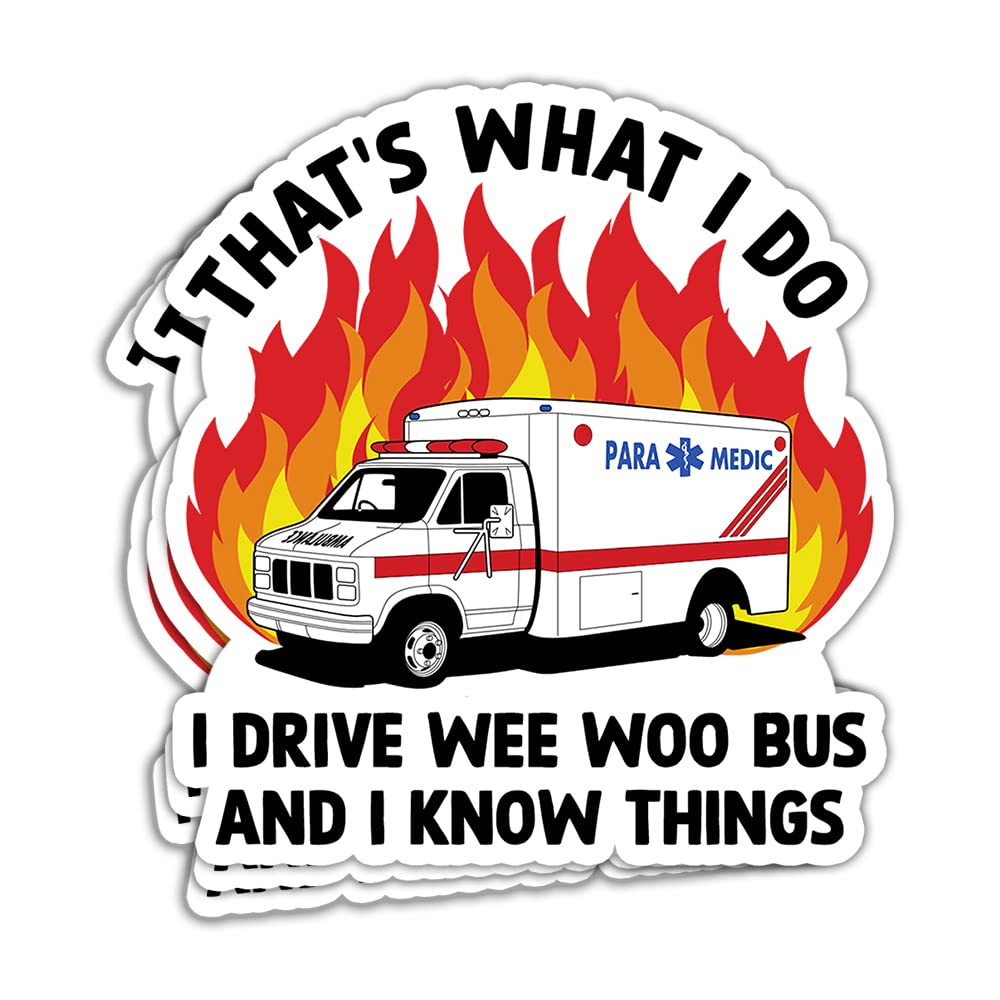 Amazon.com: SUNHADO (3 Pcs) I Drive Wee Woo Bus Sticker Funny Wee Woo ...