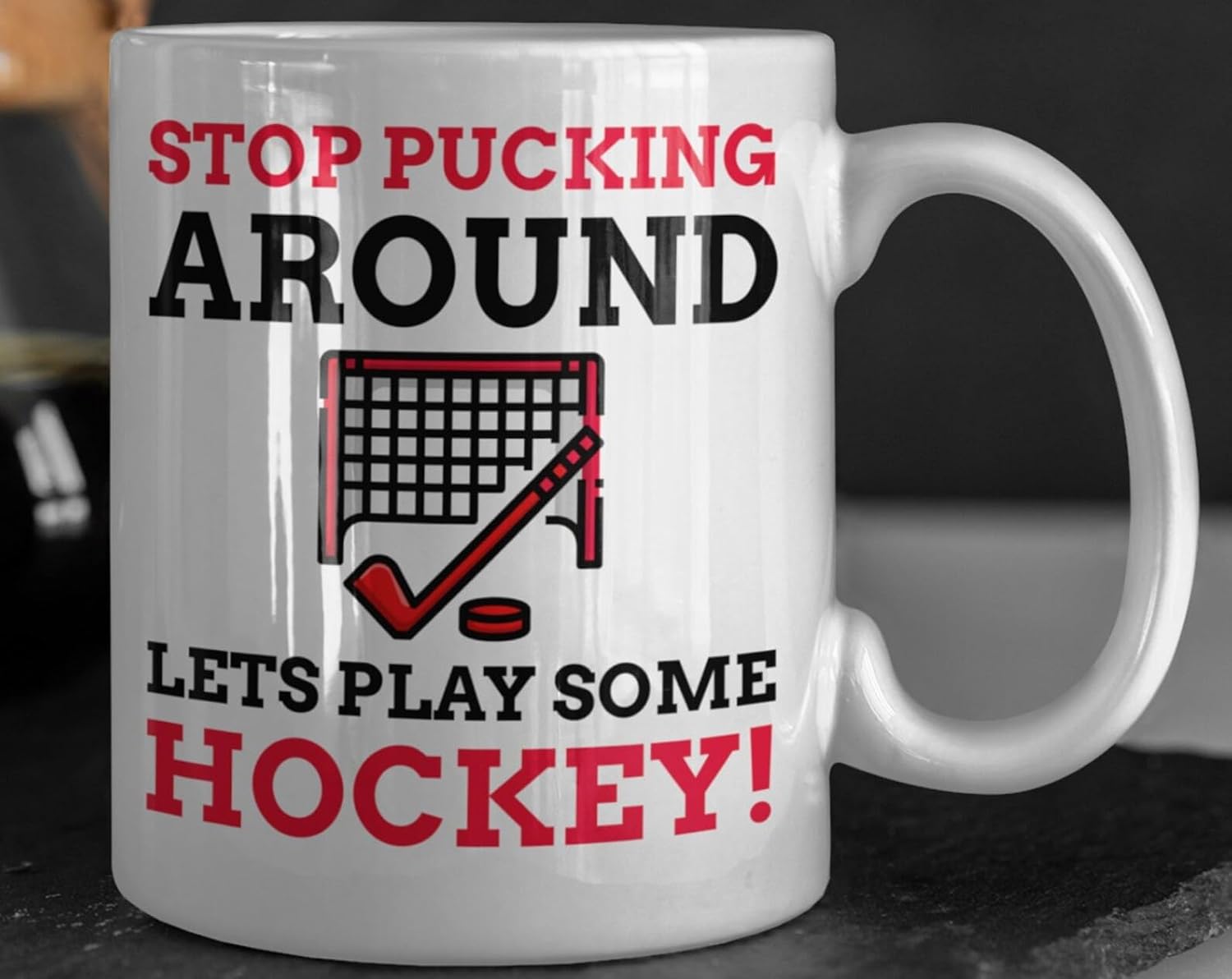 Amazon.com: Stop Pucking Around Lets Play Some Hockey! Funny Ice Hockey ...