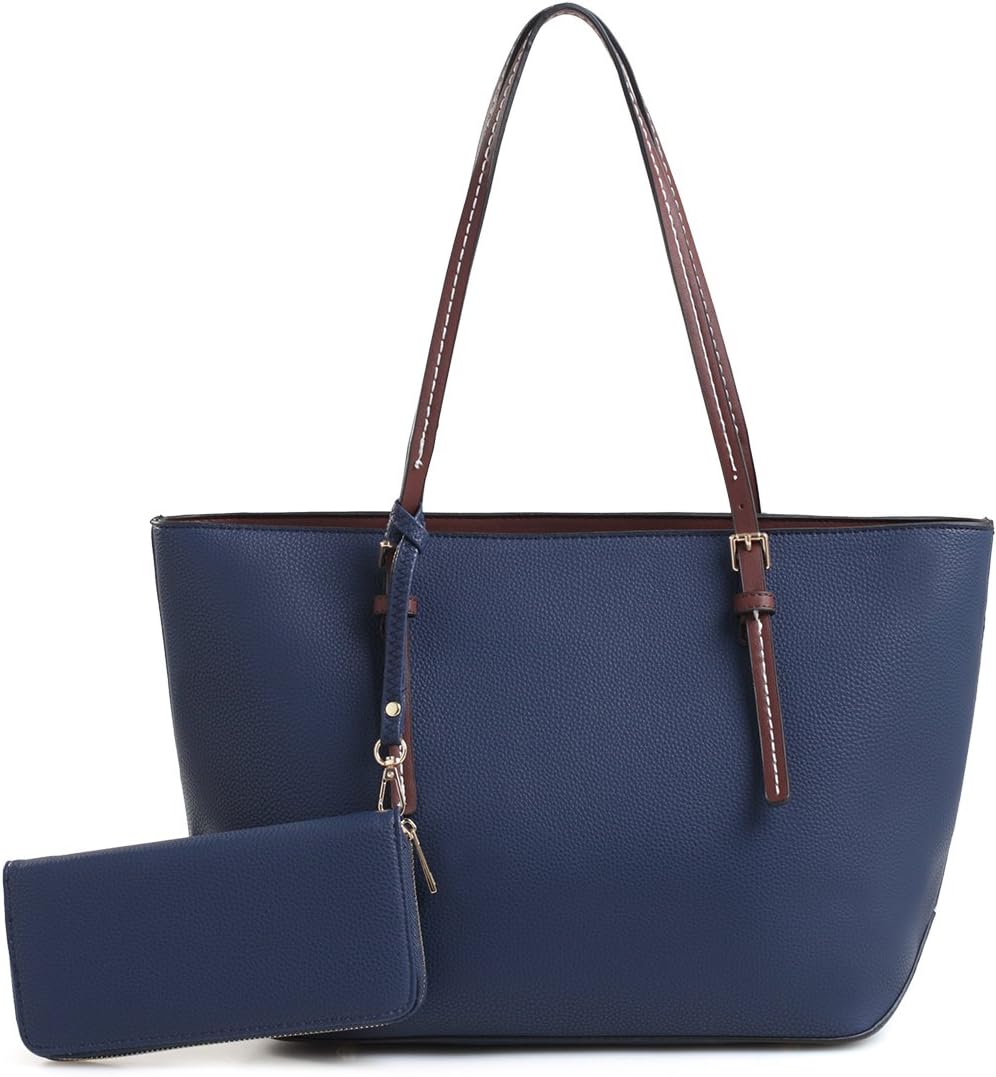 Amazon.com: DELUXITY Amber Zippered Tote Shoulder Bag with Matching ...