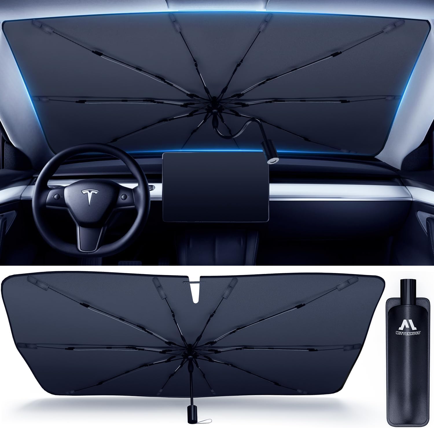 Amazon.com: Ultimate Car Windshield Sun Shade Umbrella - Retractable ...