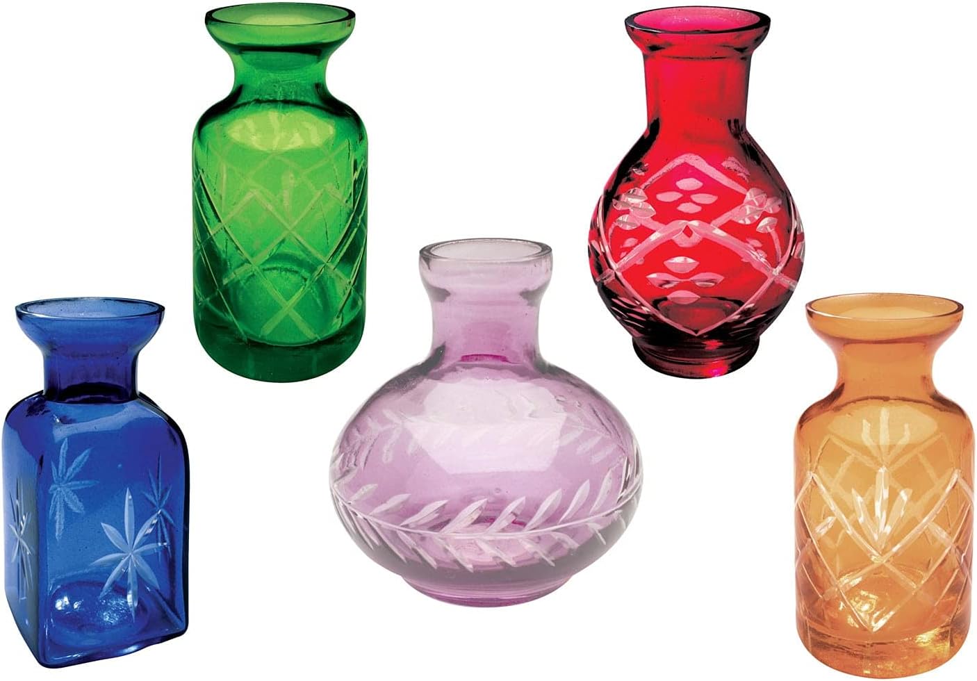 Amazon.com: Colored Glass Bud Vase Set of 10 - Small Vases for Flowers ...