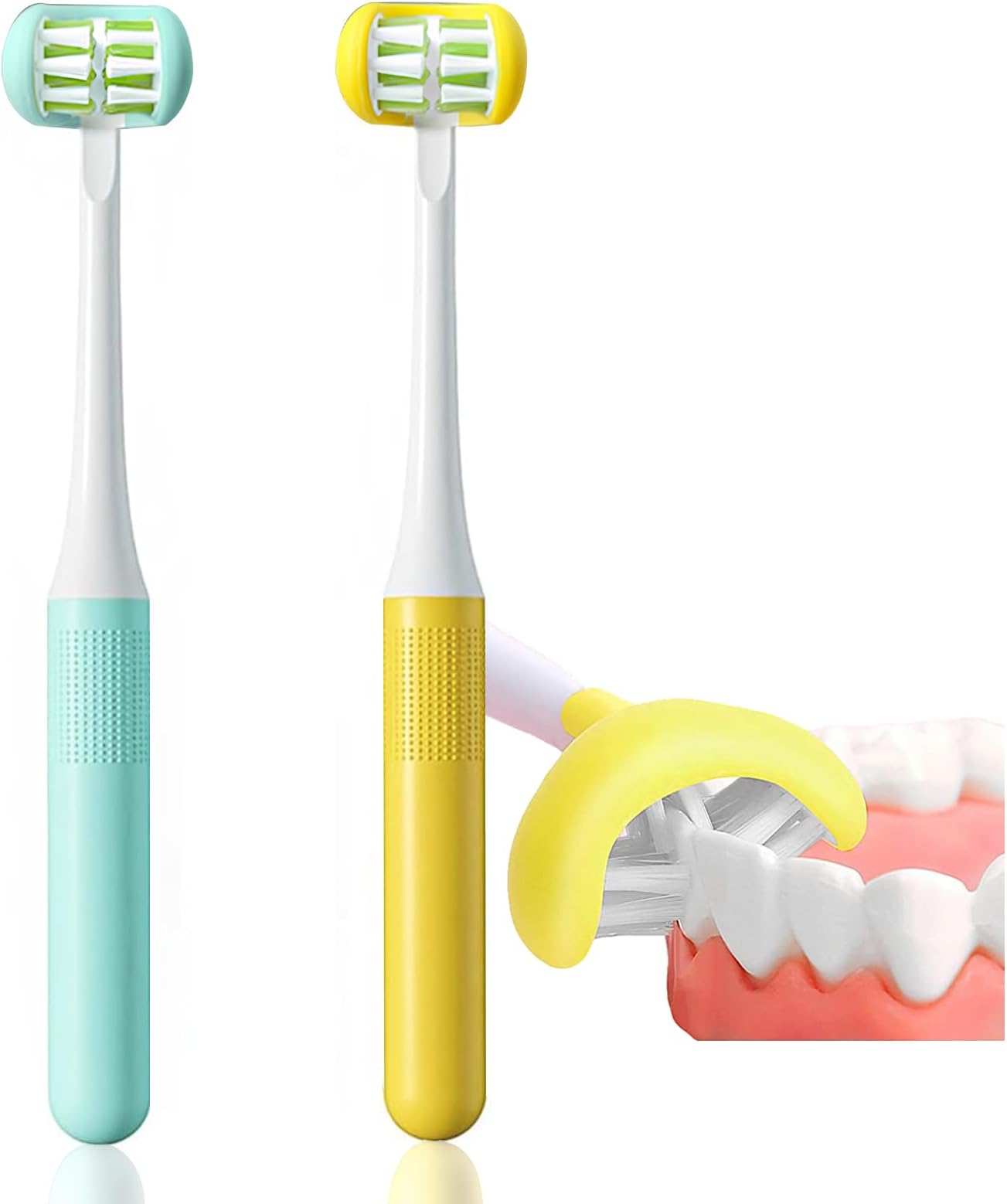 Amazon.com : 4 Pieces Three Sided Toothbrush Autism Sensory Toothbrush ...