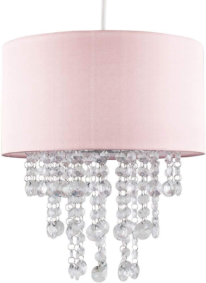 MiniSun | Modern Pink Ceiling Light Shade with Clear Acrylic Jewel ...