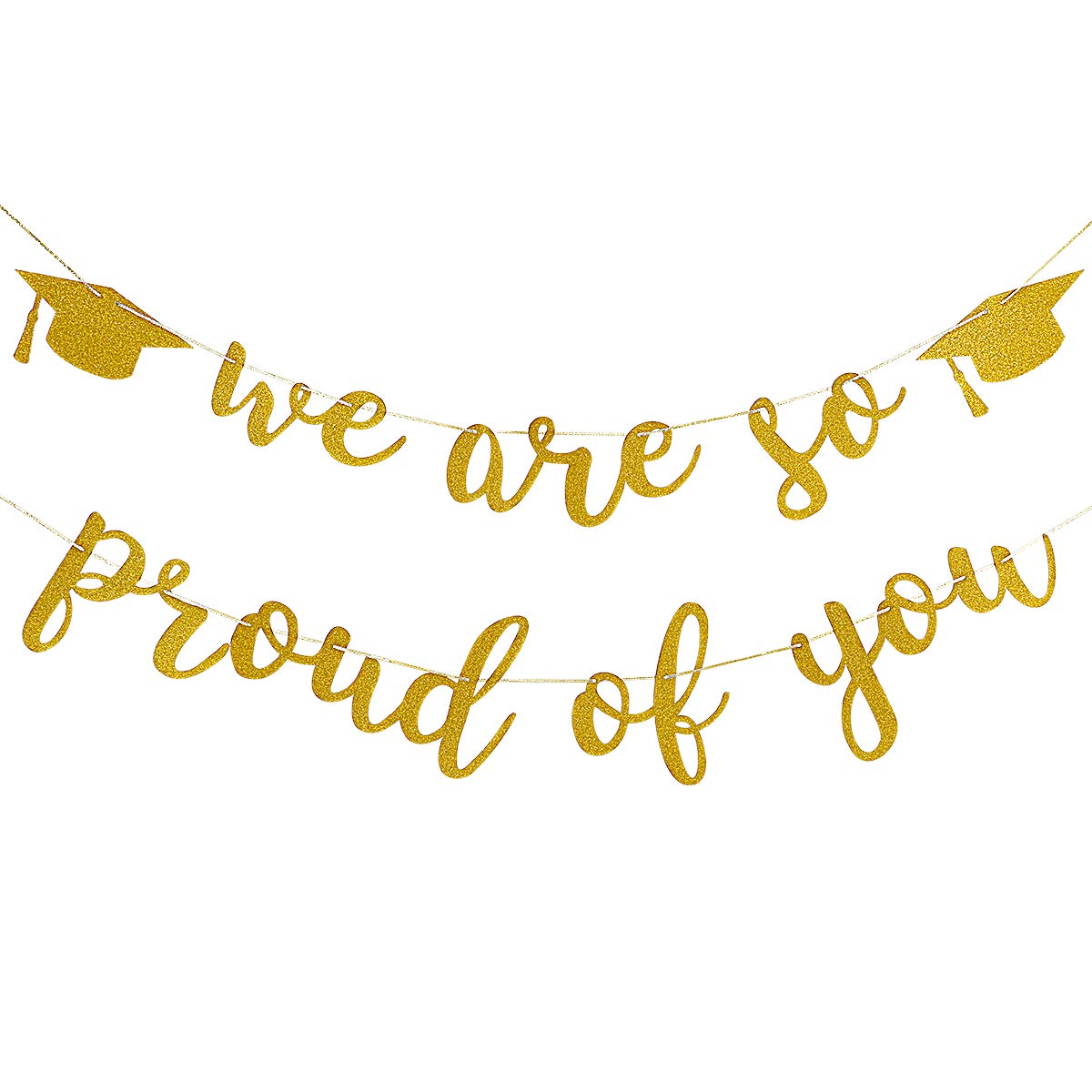 We Are So Proud Of You Banner Gold Glitter Graduation | Desertcart Botswana