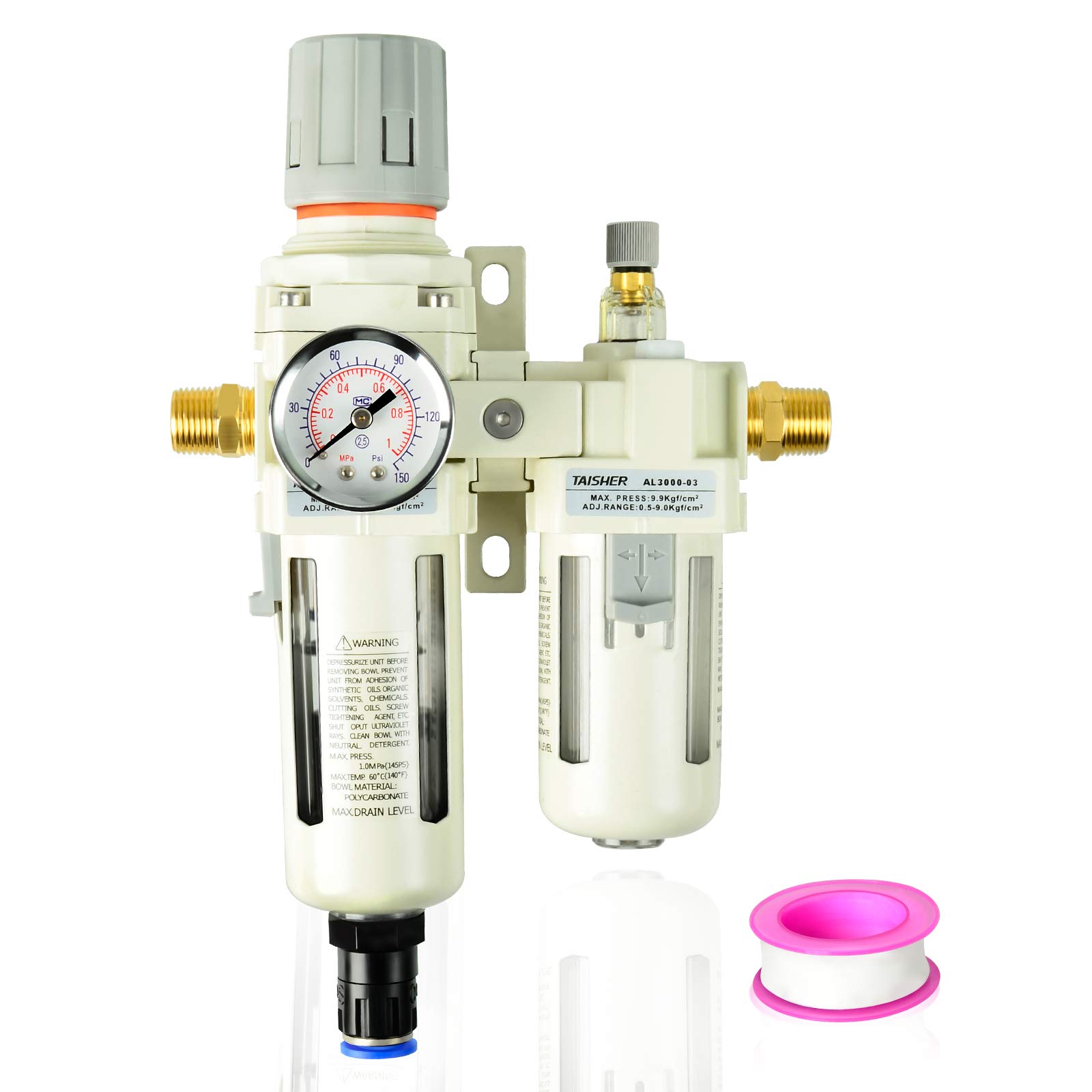Buy TAISHER 1/2 Inch NPT Compressed Air Filter, Regulator & Lubricator ...