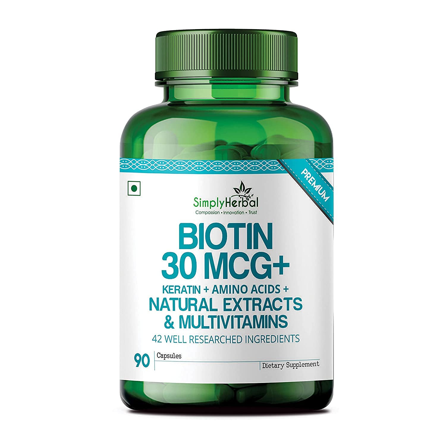 Buy Bluenile Simply al Biotin 30 MCG Natural B7 Supplement Booster ...