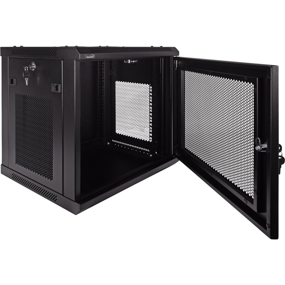 Glass Server Cabinet Navepoint 9U Deluxe IT Wallmount Cabinet Enclosure ...