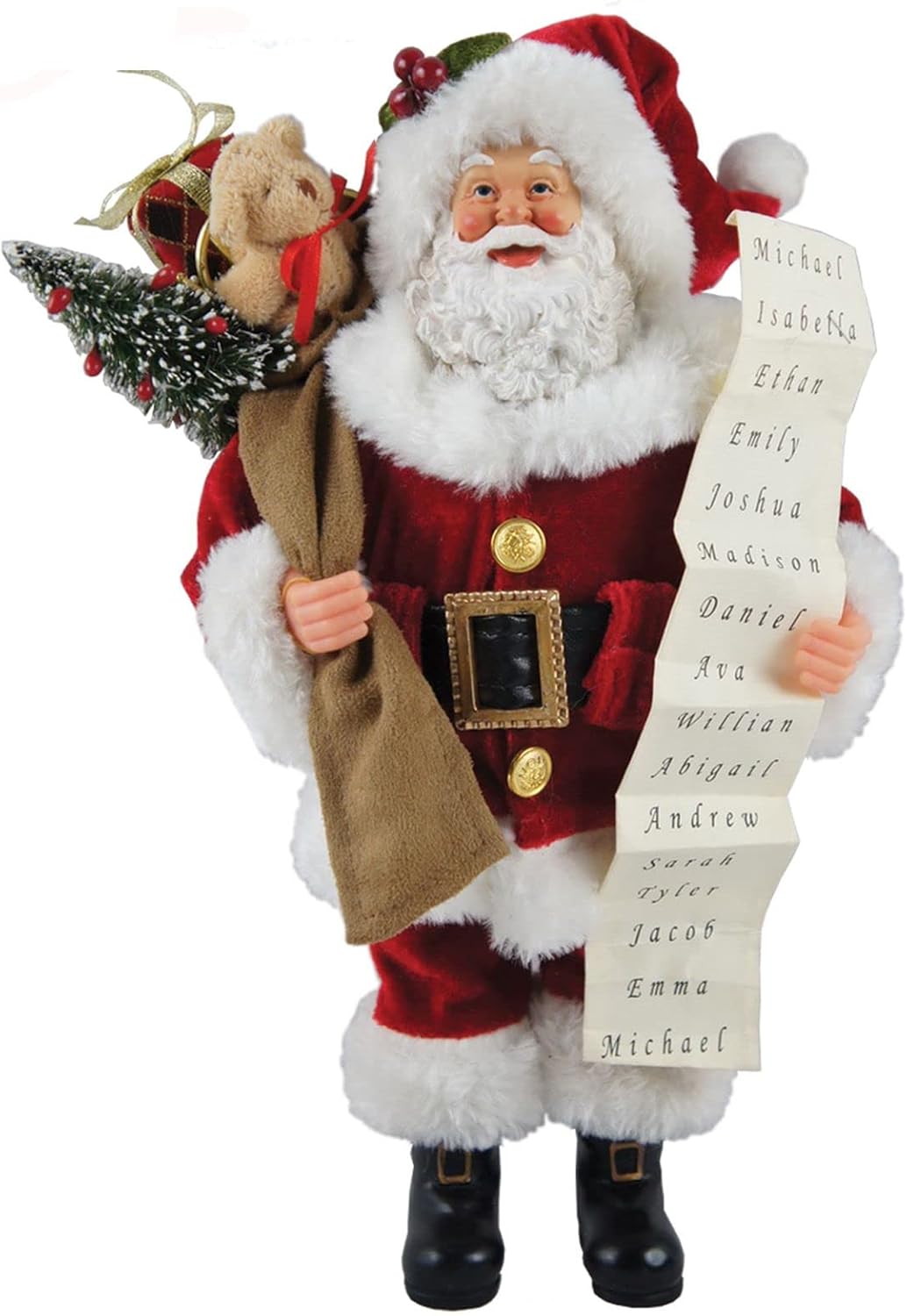 Amazon.com: 12" Standing Santa Claus Christmas Figure with List : Home ...