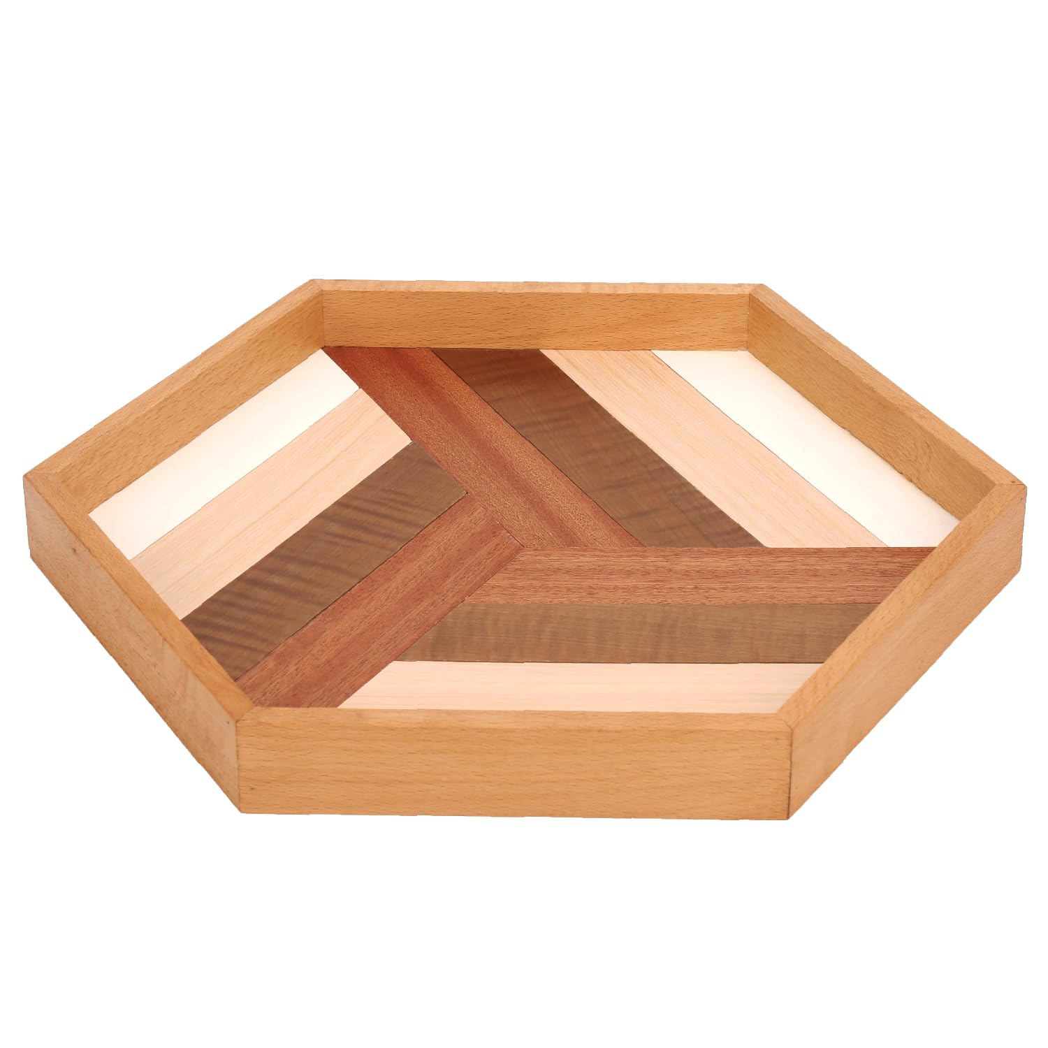 Amazon.com: Prometis Hexagon Serving Decorative Tray Sturdy Wooden ...