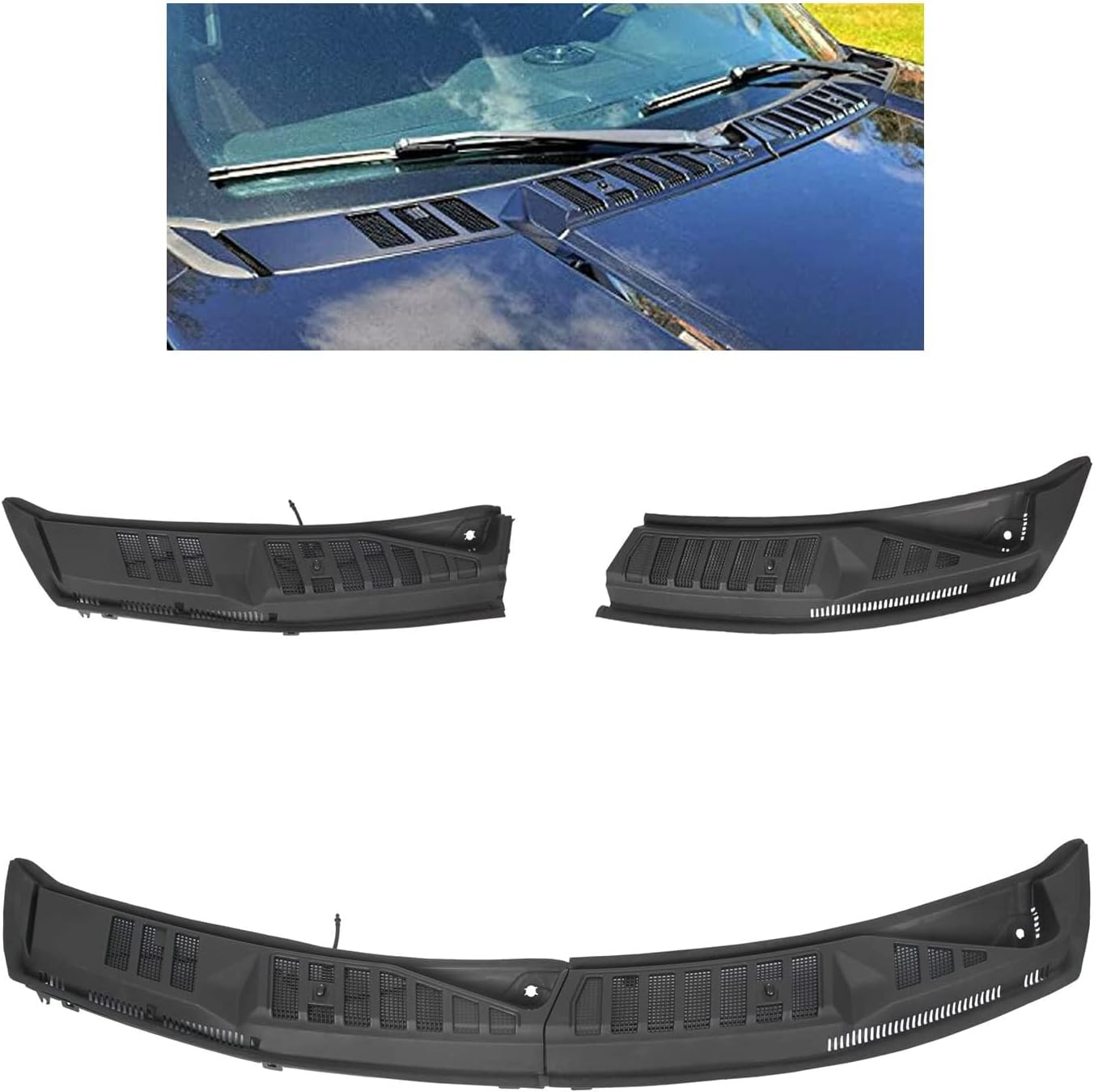 Amazon.com: ECOTRIC New Pair Front Windshield Wiper Cowl Grille Insert ...