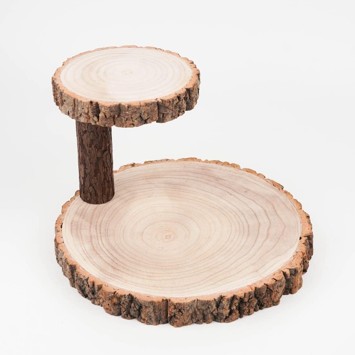 Amazon.com: 2-Tier Tree Bark Server for Food, Tiered Cupcake Stand ...