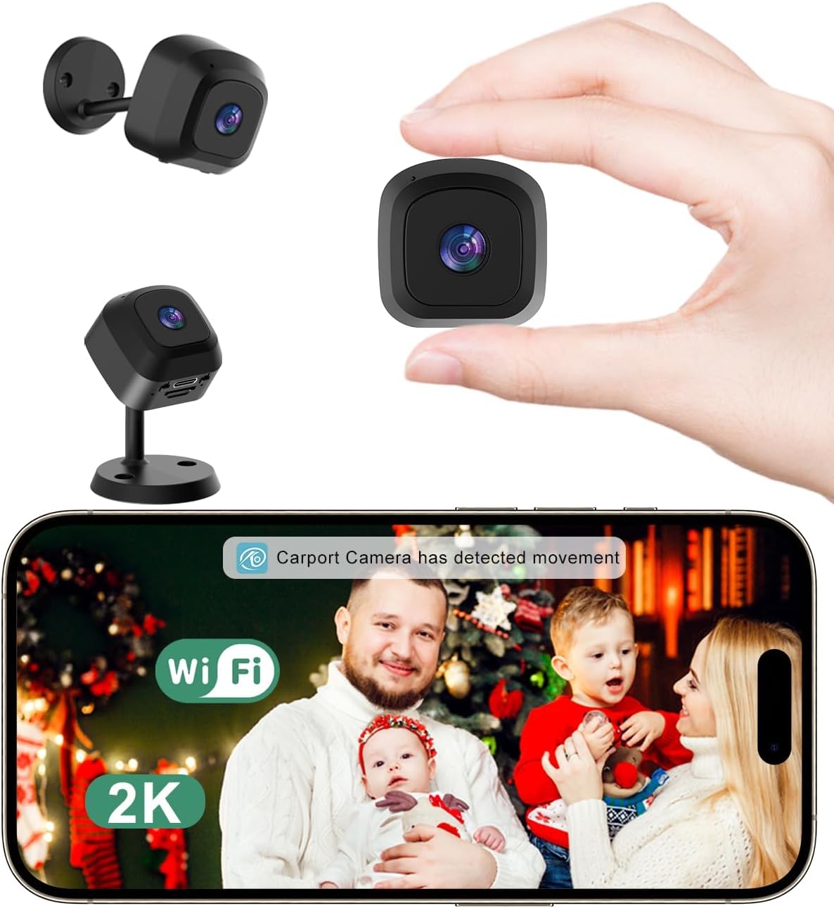 Amazon.com : QETATIY Hidden Camera, 2K WiFi Indoor Cameras, Wireless ...