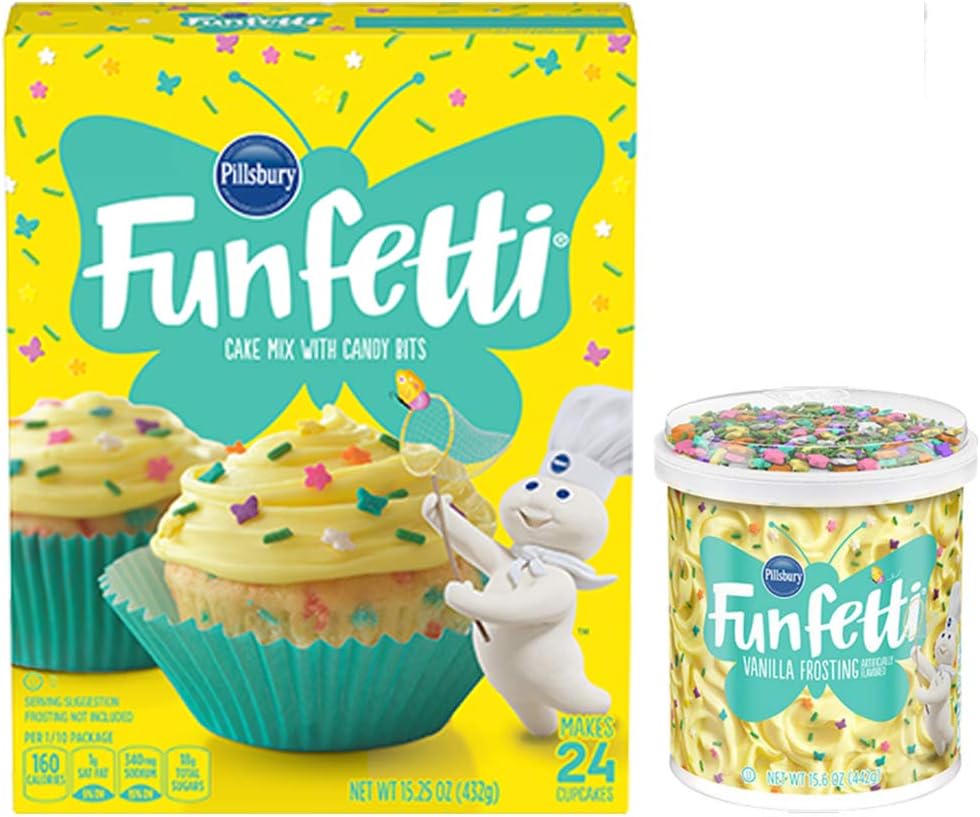 Amazon.com : Pillsbury Easter Funfetti Cake Mix Kit! Spring Cake Mix ...