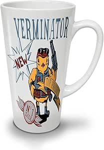 Amazon.com | Wellcoda Terminator Funny Fantasy Latte Mug, Top Coffee ...