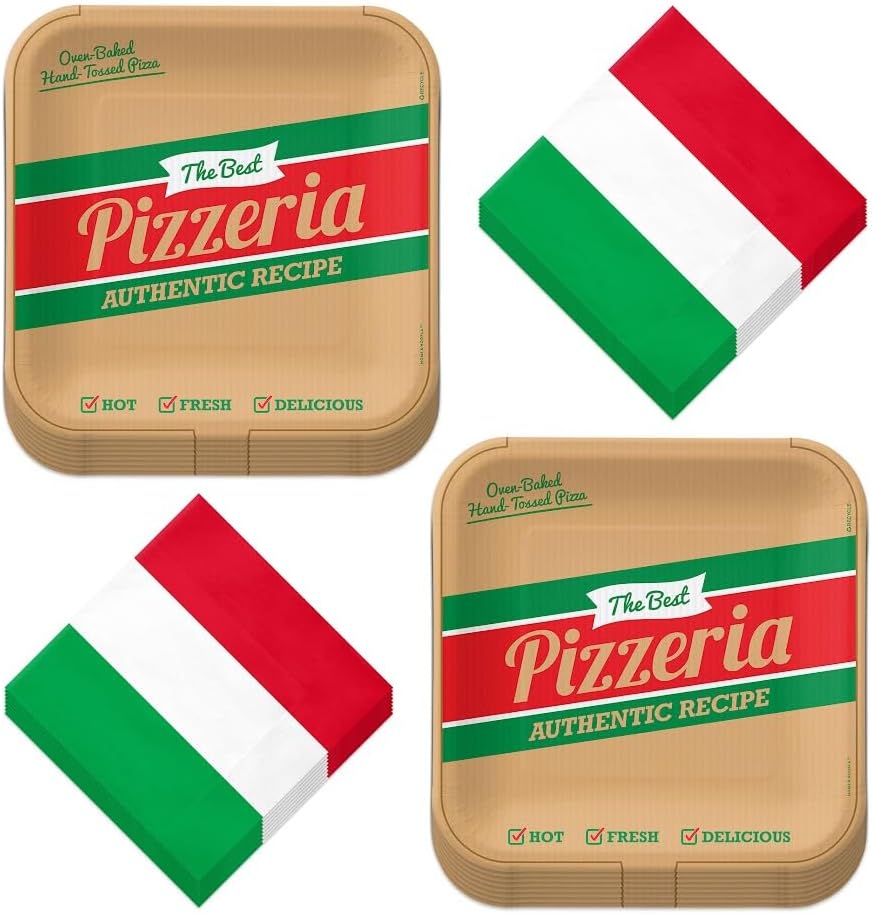 Amazon.com: Pizza Party Supplies - Takeout Box Square Paper Dinner ...