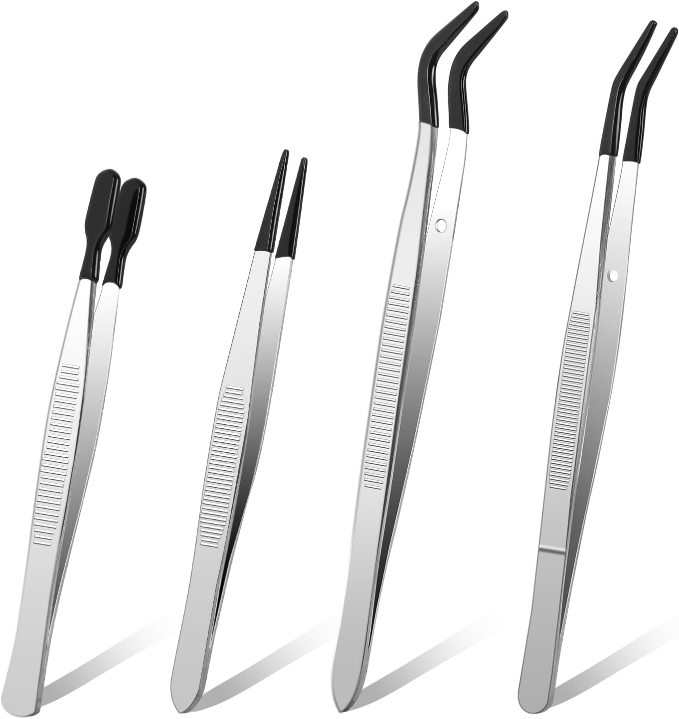 Amazon.com: 4 Pieces Tweezers with Rubber Tips Tweezers PVC Coated ...