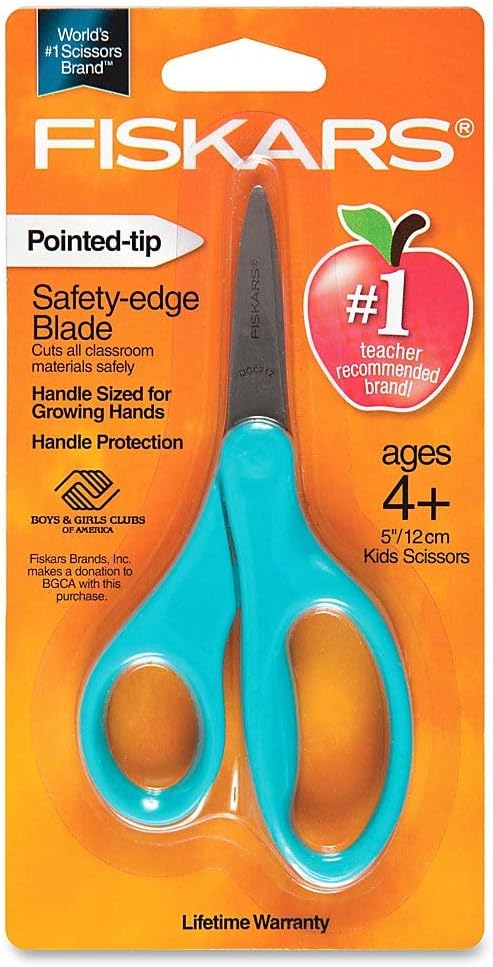 Amazon.com: Fiskars 5" Left-Handed Pointed-Tip Scissors for Kids Ages 4 ...
