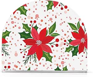 Amazon.com: Christmas with Poinsettia Napkin Holder for Table Paper ...