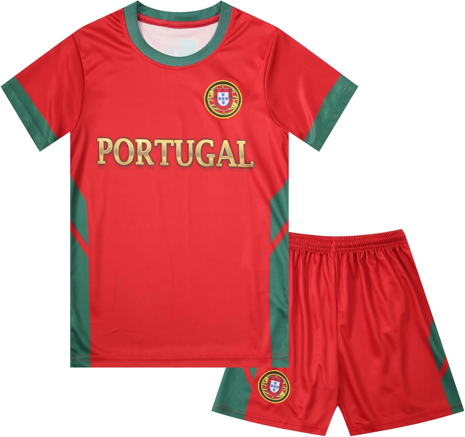 Kids Soccer Jersey Kit Boys Girls Youth Soccer Shirt Shorts Set Team Sports Training Uniform Gift