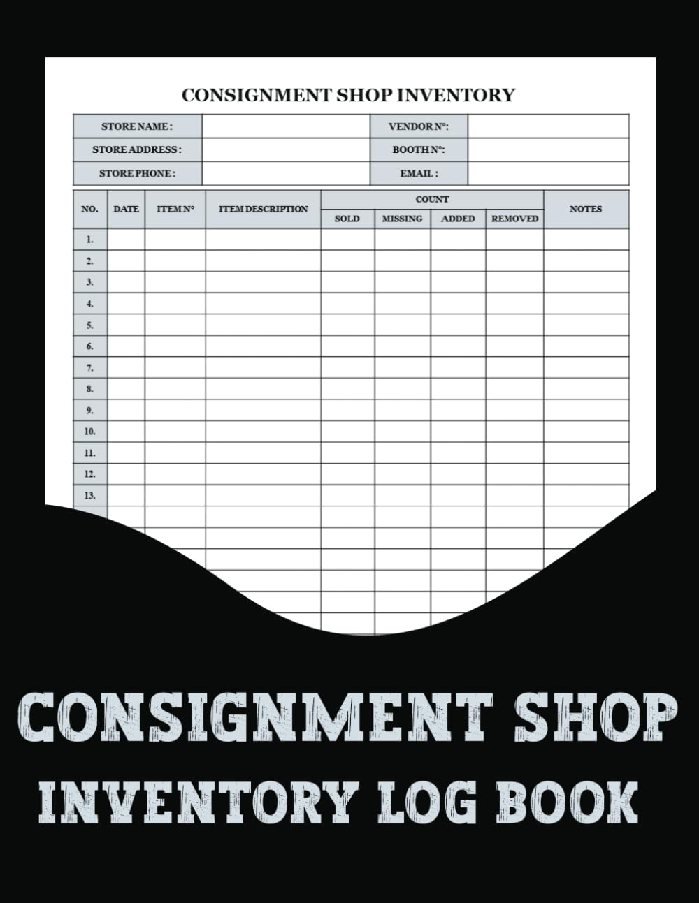 Consignment Shop Inventory Log Book: This logbook is essential for ...