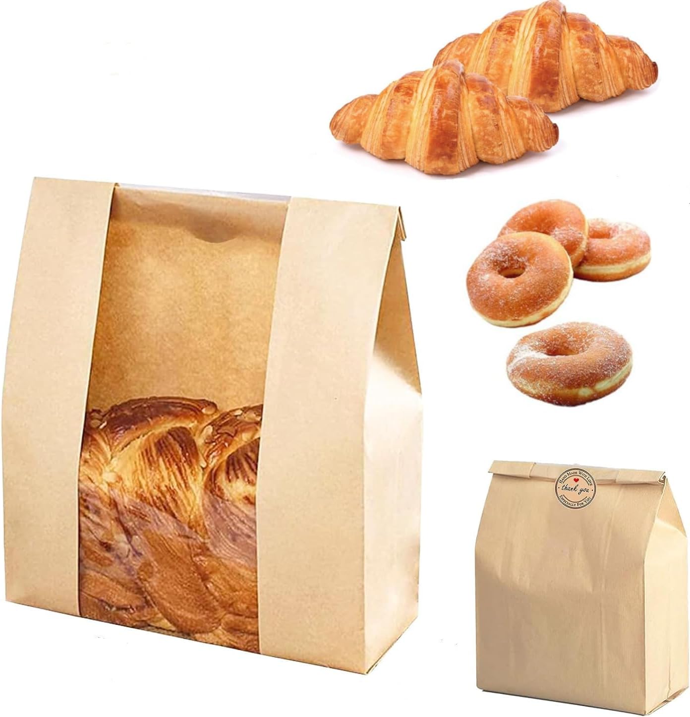 Amazon.com: Paper Bread Bags For Homemade Bread, Large Brown Paper ...