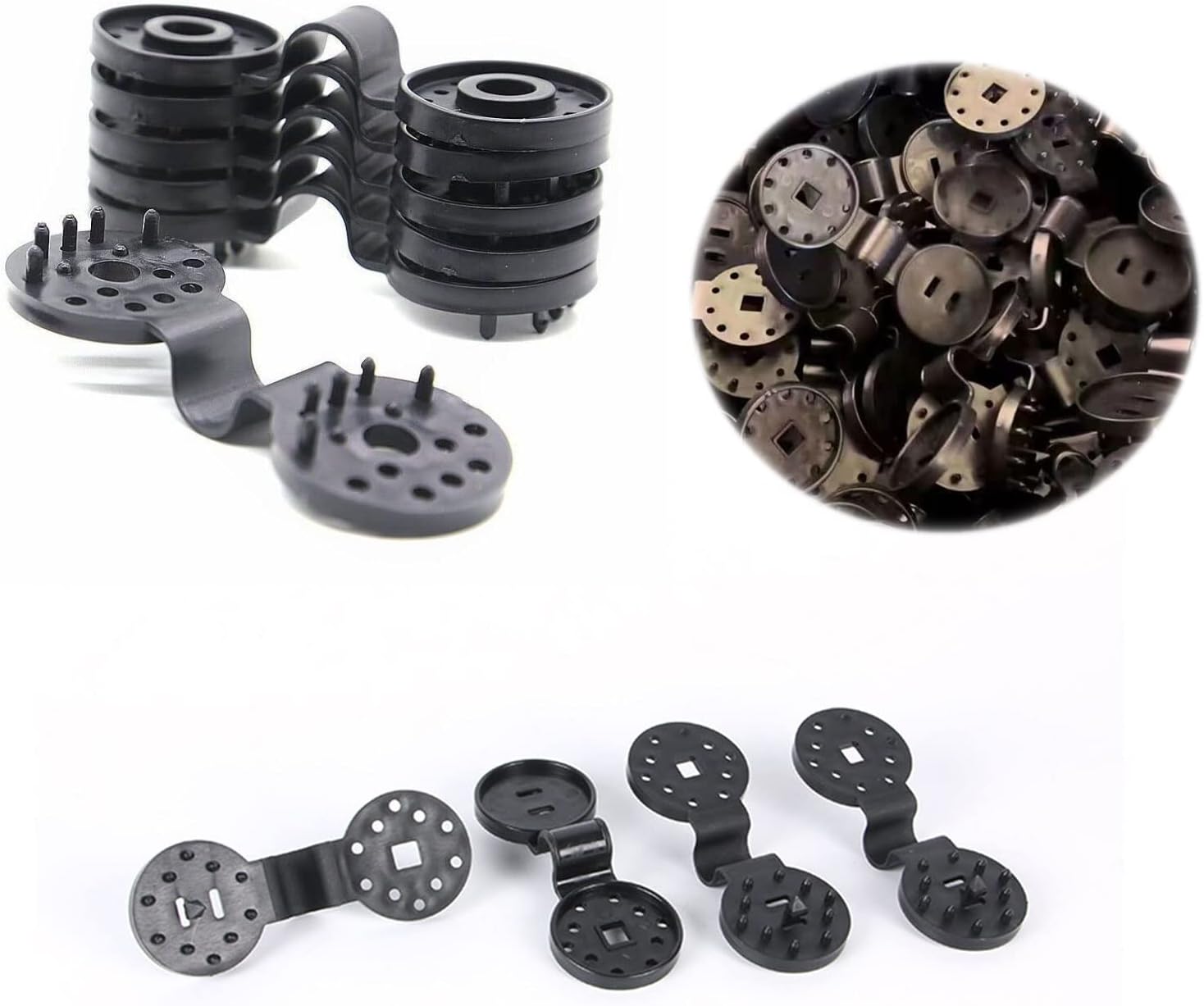 Viilich 20 Piece Shade Cloth Plastic Clips Round Plastic Black Clips ...