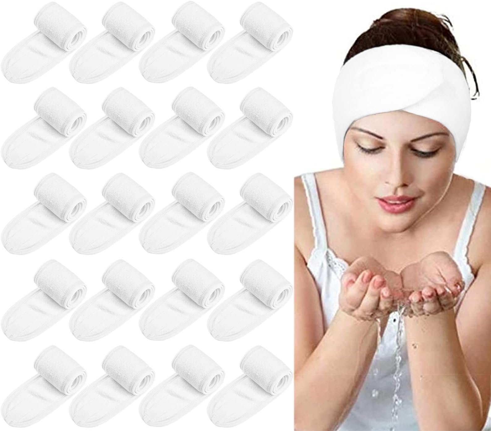 Amazon.com : LIUMANG 8 Pack Spa Facial Headband Whaline Head Wrap Terry ...