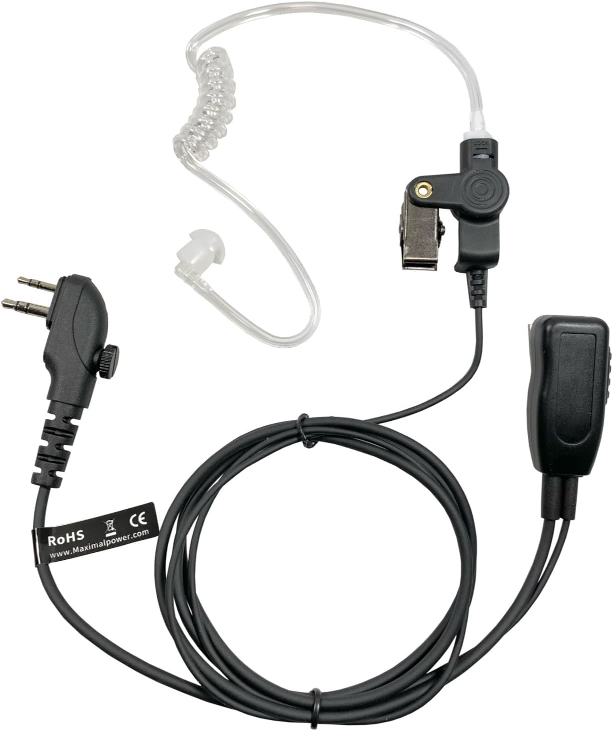 Amazon.com: MaximalPower HYTERA HYT Single Wire 2-Pin Radio Earbud ...