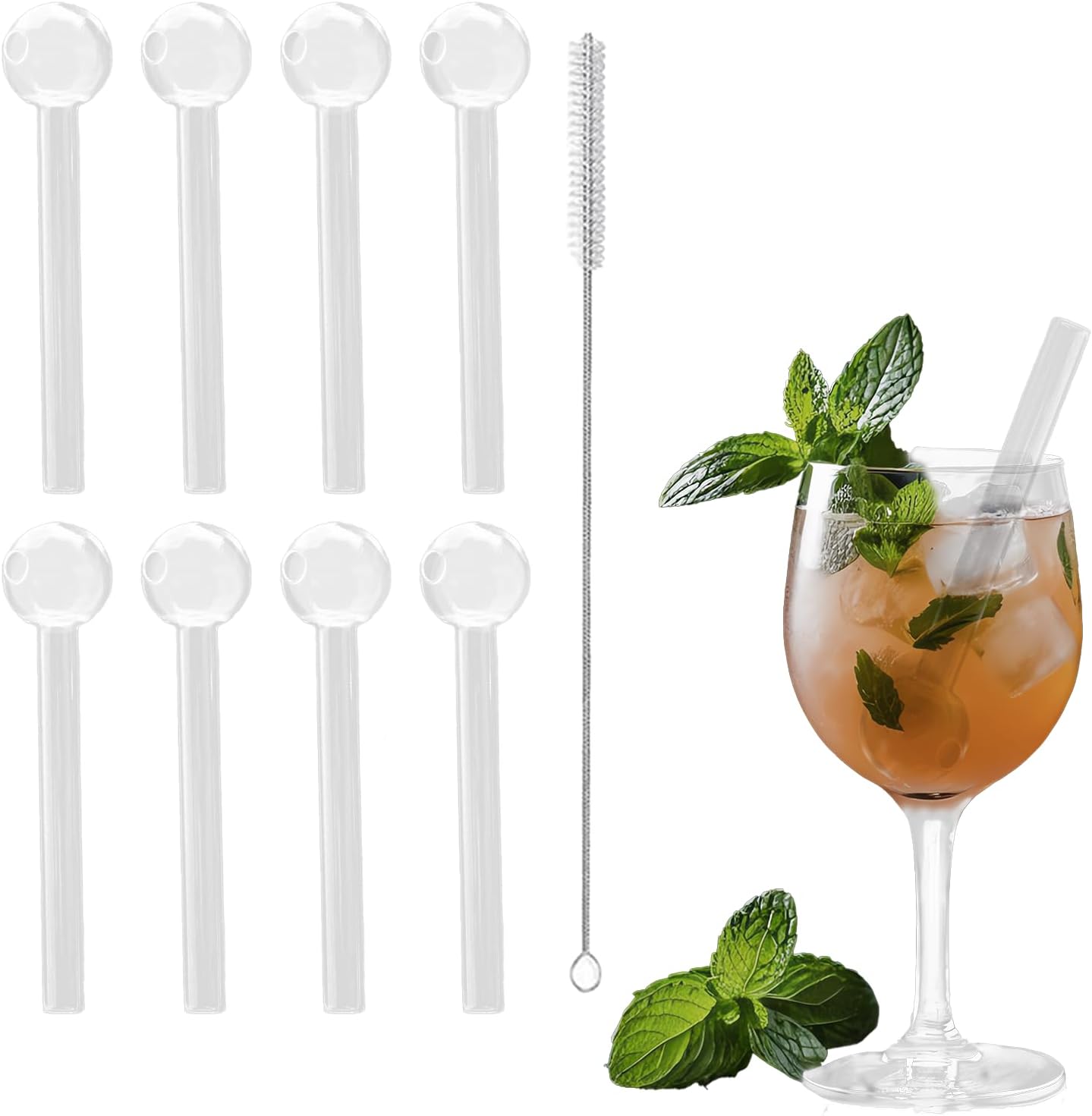Amazon.com: 8 Pack Skinny Short Colorful Reusable Glass Straws, 4 ...