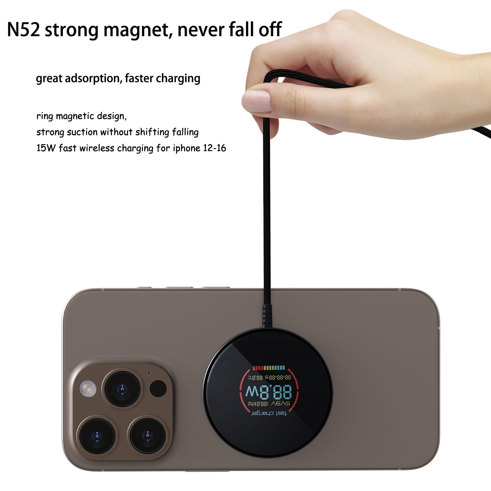 IPhone 2-Pack Magnetic Pad - 15W Fast Charging For IPhone 16/15/14/13 ...