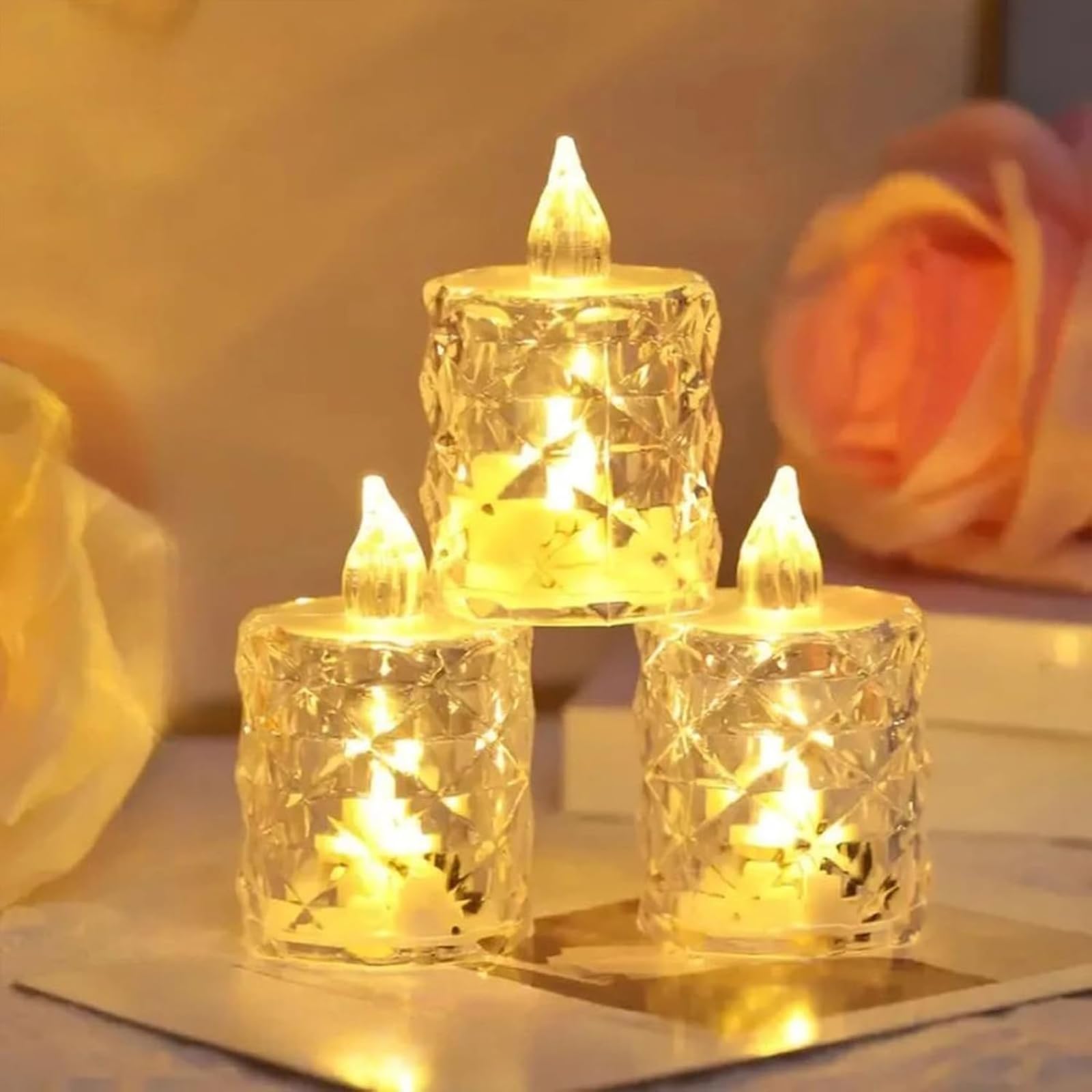Crystal Chandelier Battery Operated Tealight New 3D Printable Crystal