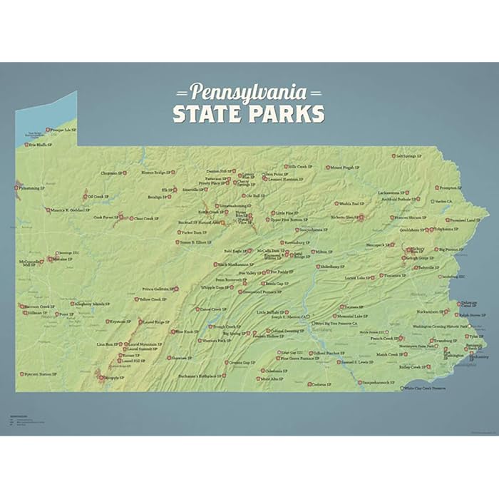 Buy Best Maps Ever Pennsylvania State Parks Map 18x24 Poster (Natural ...
