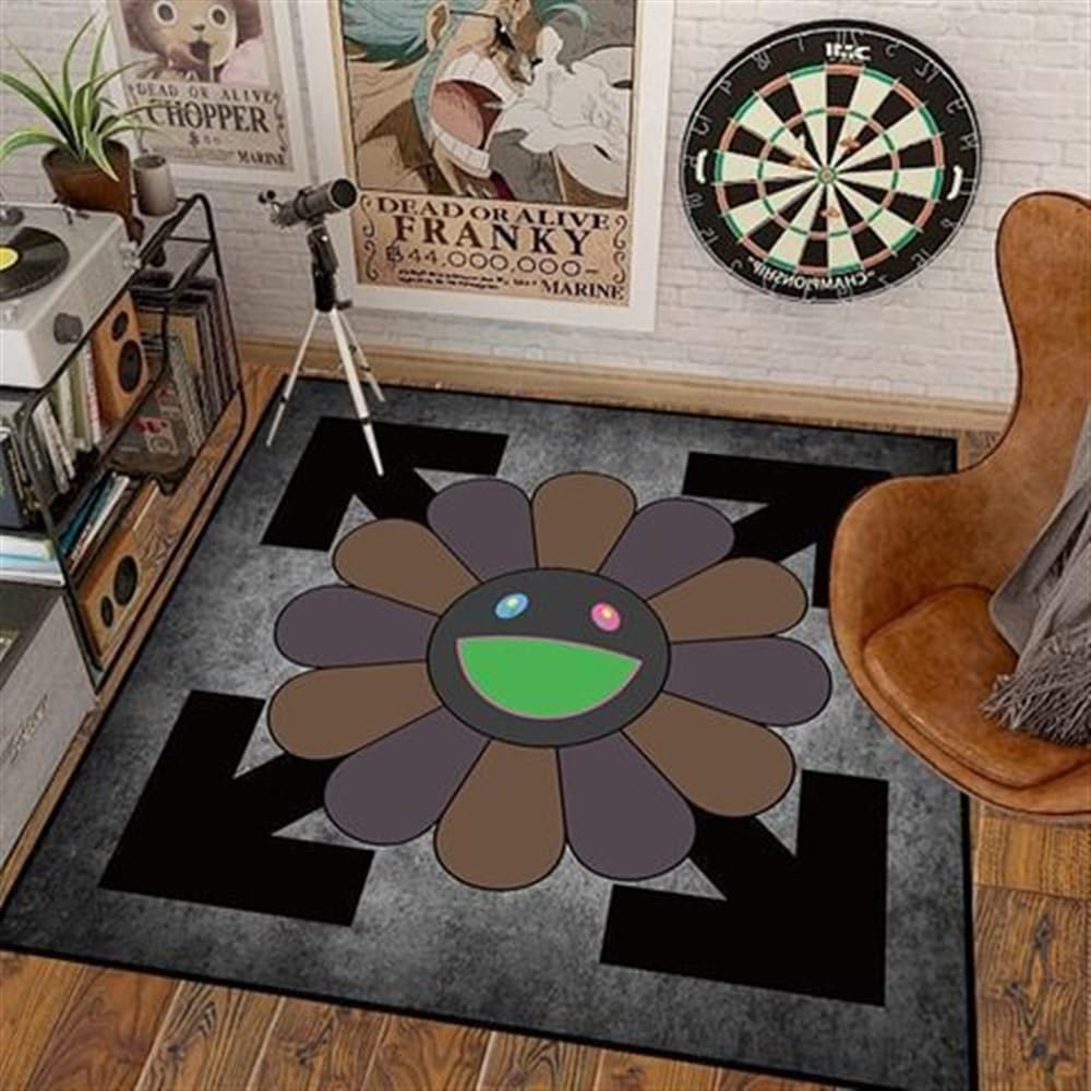Amazon.com: DIKFENS 40Inch Takashi Murakami Rug - Flower Design, Soft ...