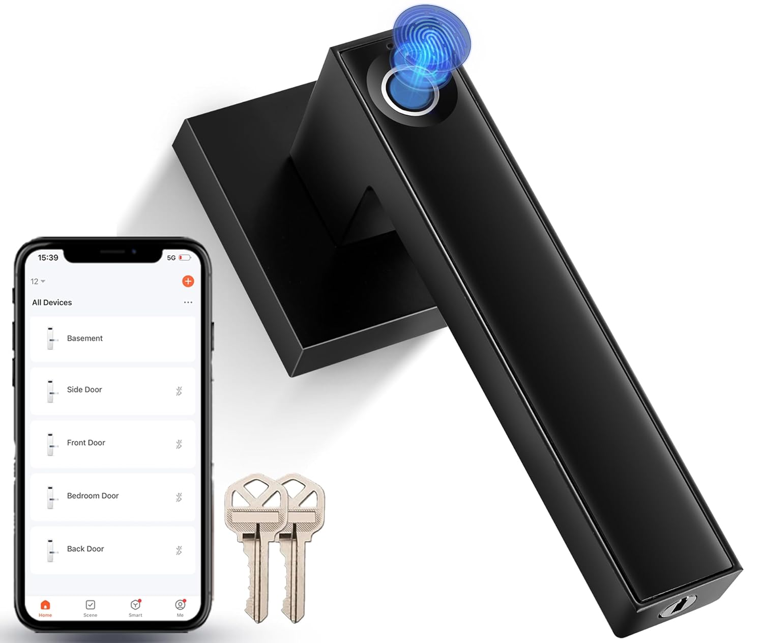 Fingerprint Door Lock, APP (Manage Multiple Locks), Square Design ...