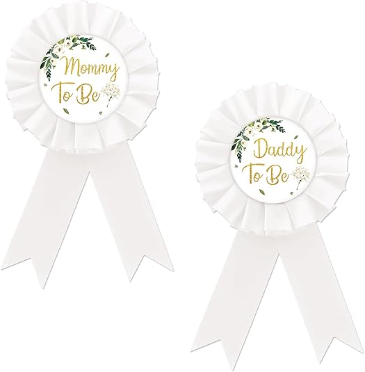 Amazon.com: Mom To Be Tinplate Badge Pin, Baby Shower/Gender Reveal ...