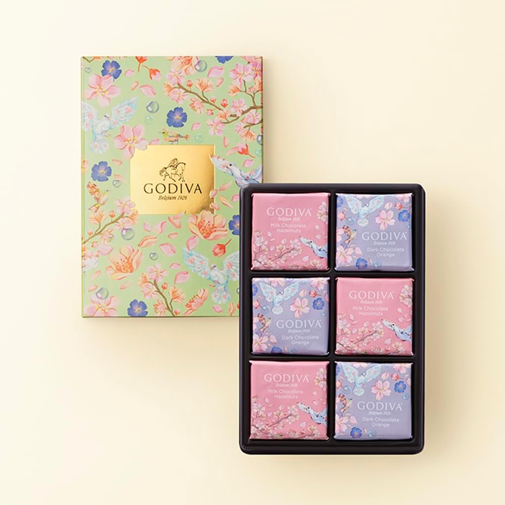 Amazon.co.jp: チョコレート ギフト お菓子 詰め合わせ ゴディバ (GODIVA)羽ばたく春 カレ アソートメント（6枚入） : 食品・飲料・お酒