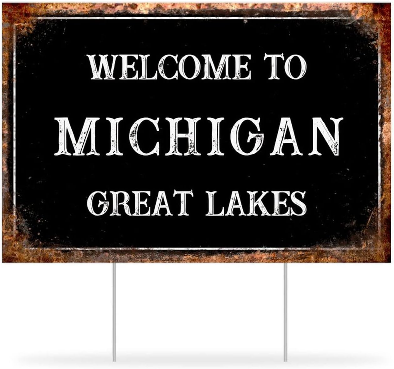 Amazon.com : Augwed Welcome to Michigan Great Lakes Yard Sign with H ...