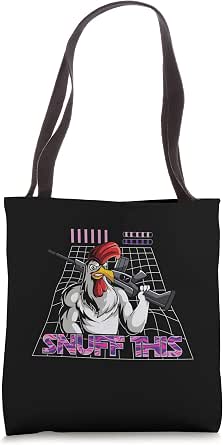 Amazon.com: Snuff This Rooster | Aggressive Angry Chicken Tote Bag ...