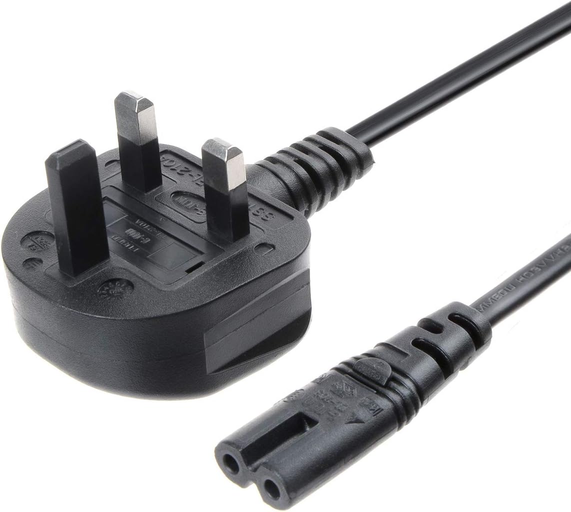 Amazon.com: VSEER 2M UK AC Power Cable (IEC320-C7 to BS1363 ...