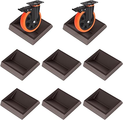 Bed Stopper & Wheel Stopper - Brown Furniture Caster Cups to Fits fit ...