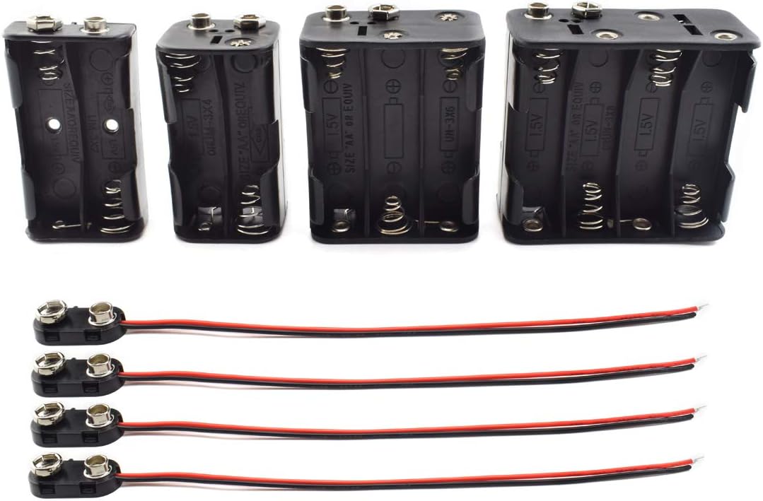 Amazon.com: SDTC Tech 2/4/6/8 x 1.5V AA Battery Holder with Snap ...