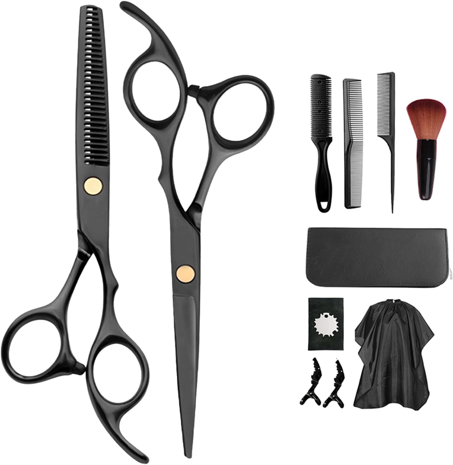Amazon.com : Hair Scissors Set - 11 Pcs Black Stainless Steel Haircut ...