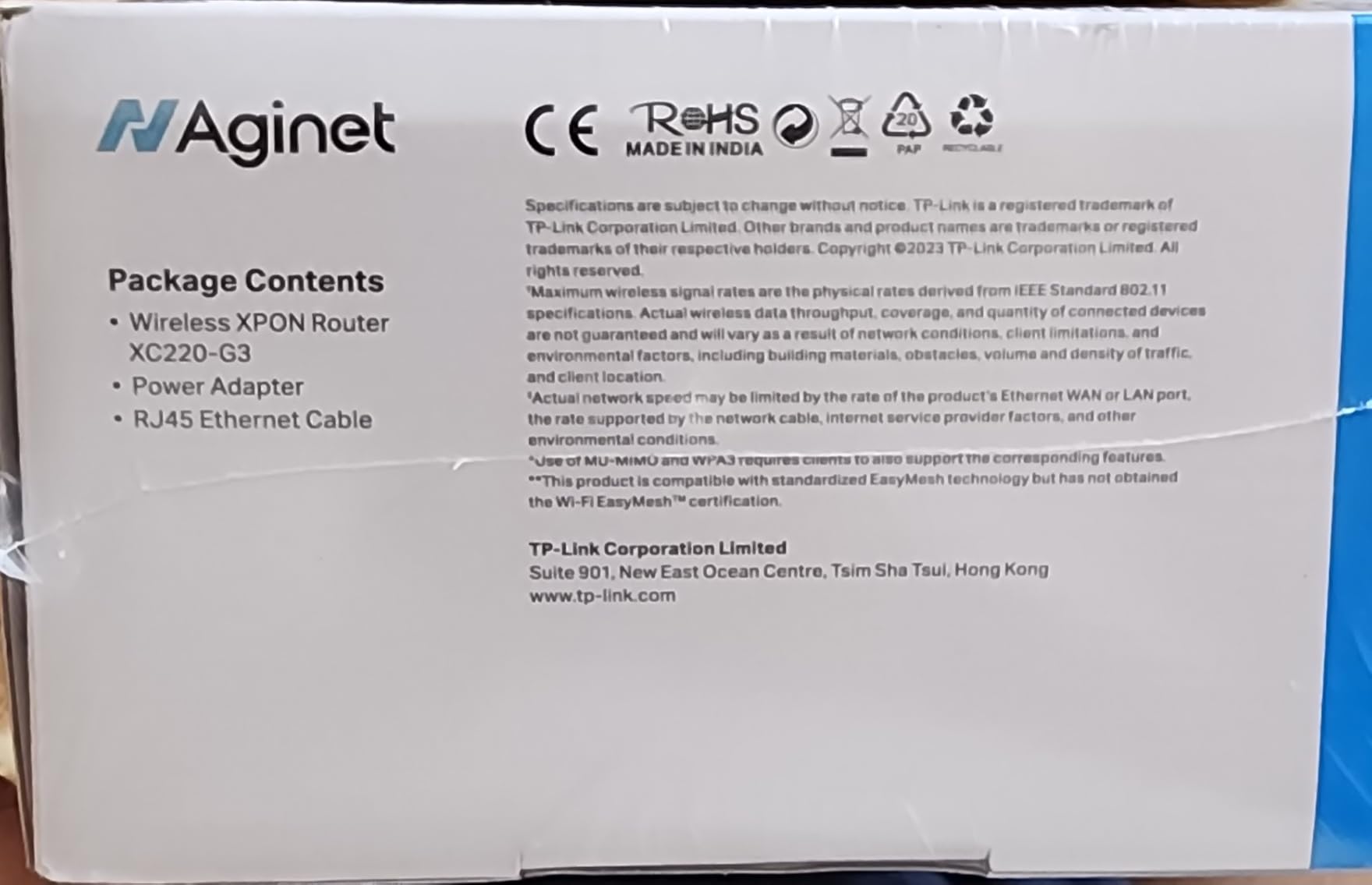 TP-Link XC220-G3 AC1200 Wireless XPON Fiber Router | Up to 1.2Gbps Wi ...