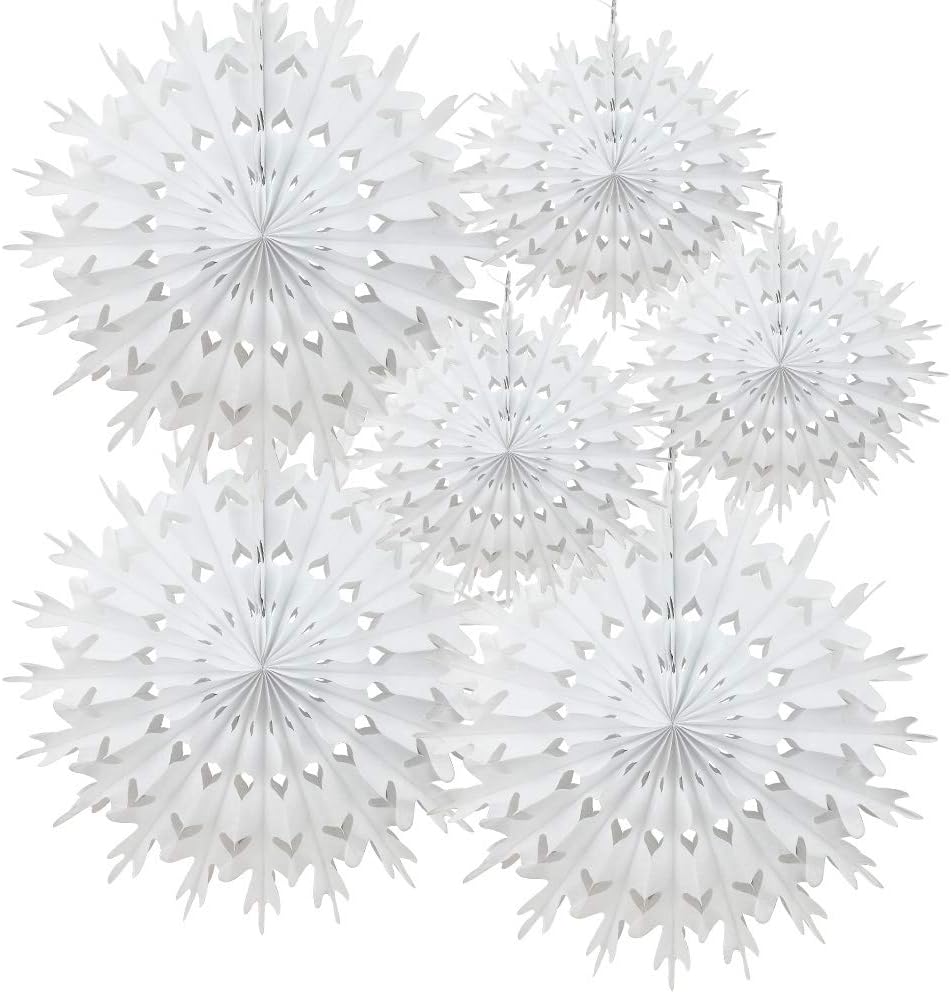 Time to Sparkle 6 Pack Mix Tissue Paper Fan Party Fan Snowflake ...