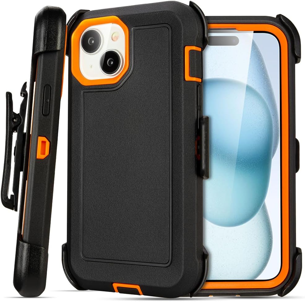 Amazon.com: Yowtrey for iPhone 15 Case with Clip Belt Holster, Heavy ...