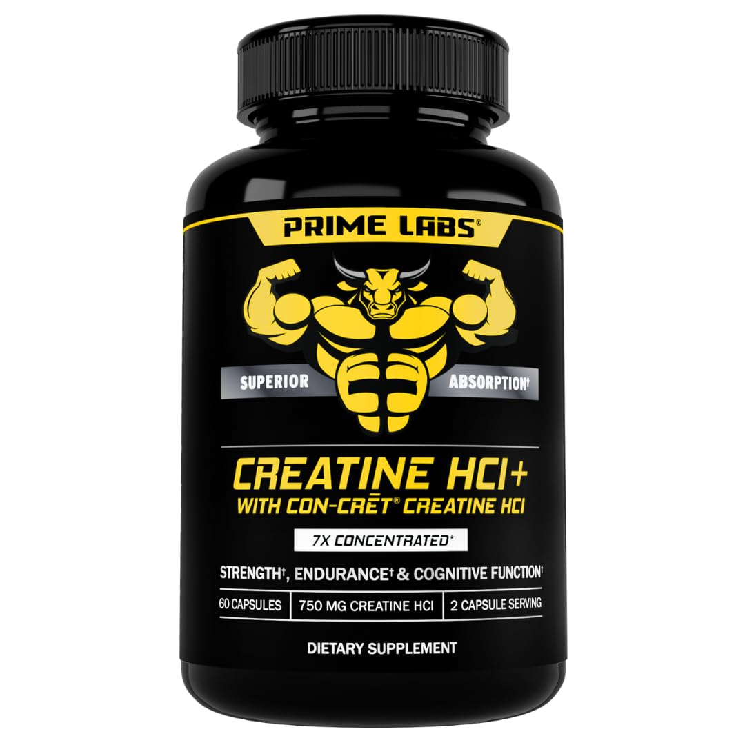 Amazon.com: Prime Labs Concrete Creatine HCl Capsules - with CON-CRĒT ...